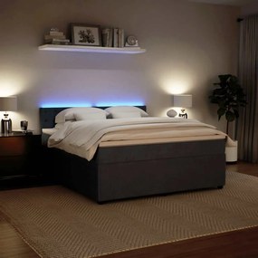 Box spring postel s matrací tmavě šedá 180x200 cm samet 3290119