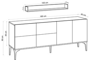 Skříňka s poličkou Stella Sapphire Oak