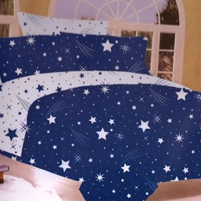 Indimex 7-dílné bavlněné povlečení modré - Hvězdy a křivky