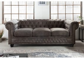 Massive home | Pohovka CHESTERFIELD II 3M 205 CM vintage šedá