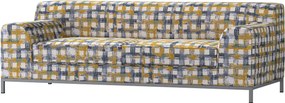 Potah na pohovku IKEA Kramfors 3-místná barva modrá látka pletený vzor, vzorované