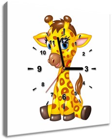 Gario Obraz s hodinami Veselá žirafa Rozměry: 40 x 40 cm