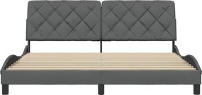 Rám postele bez matrace tmavě šedý 180 x 200 cm textil 3310616