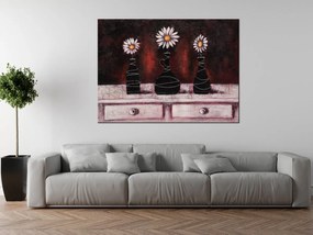 Gario Ručně malovaný obraz Kopretinové červené trio Rozměry: 120 x 80 cm