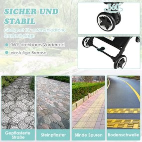 Costway Skládací kočárek cestovní kočárek s nastavitelným opěradlem a stříškou