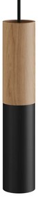 creative cables Tub-e14, dřevěné a kovové válcové bodové stínidlo s E14 objímkou s kroužky Barva komponentu: Neutrální-matná chrom