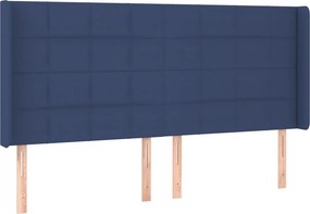 Box spring postel s matrací a LED modrá 160x200 cm textil 3138891