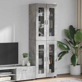 Vysoký bufet FLORIN 60 x 35 x 182 cm Betonově šedá 3397907