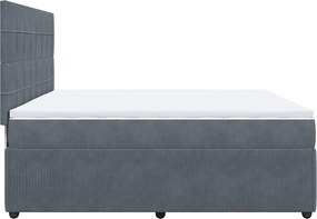 Box spring postel s matrací tmavě šedá 200x200 cm samet 3294731