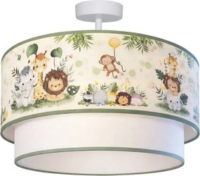 Brilagi-LED Dětský přisazený lustr BOBO 1xE27/60W/230V pr.40 cm krém./zel./džun.
