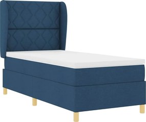 Postel s boxspringem s čelo Modrá 190 x 90 cm textil 3340794