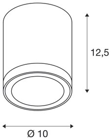 SLV 1003427 Enola Round M, venkovní stropní svítidlo, LED 10W 3000/4000K, antracit, průměr 10cm, IP65