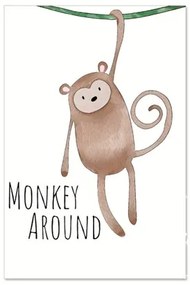 Obrázky na plátně - zvířátka s povzbuzujícím nápisem II. Motiv: TX1871 opička, Rozměry (cm): 30x42 cm