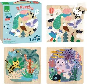 Vilac Dřevěné puzzle Moře země vzduch / od 4 let