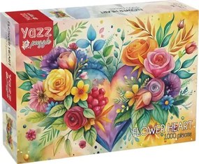 YAZZ Puzzle Květinové srdce / 1000 dílků