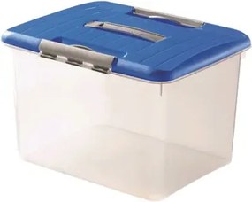 Curver Optima Úložný box s víkem s madlem 30 l modrá / 42.8 x 34 x 28