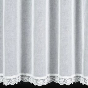 KRÁTKÁ ZÁCLONA NA KROUŽCÍCH SUZAN 350X140 CM BÍLÁ