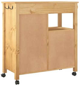 Kuchyňský vozík MONZA 84 x 40 x 90 cm masivní borové dřevo
