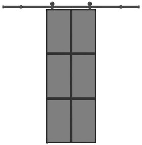 Posuvné dveře s kováním 76x205 cm tvrzeného sklo a hliník