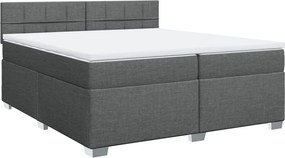 Box spring postel s matrací tmavě šedá 200x200 cm textil 3288296