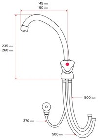 Mereo dřezová stojánková baterie pro nízkotl. ohřívače výška ramínka 160 mm mosaz chrom CBS201015M