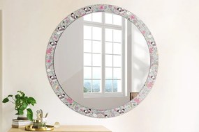 Kulaté dekorativní zrcadlo Panda unicorn fi 100 cm