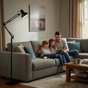 Flexibilní stojací lampa AURIQ 1xE27/60W/230V 184 cm černá