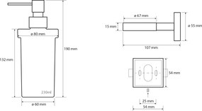 Sapho Sapho, X-SQUARE dávkovač mýdla 250ml, chrom, XQ100