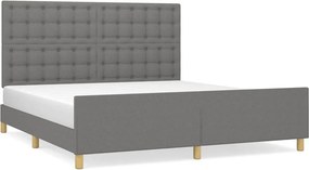 Rám postele bez matrace tmavě šedý 160 x 200 cm textil 3125390