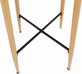 Barový stůl, bílá/dub, průměr 60 cm, IMAM