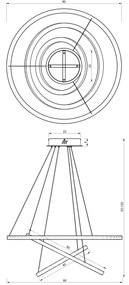 LED Lustr na lanku GALAXIA LED/85W/230V zlatá