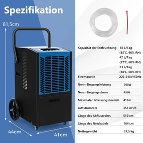 Costway 66 L/den odvlhčovač s 24 H časovačem a automatickým odmrazovacím sušičem