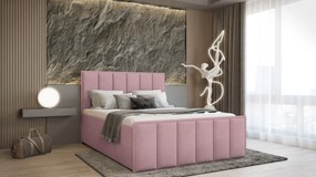 SFAB Kontinentální čalouněná postel VERONA (140x200 cm) Látka Velutto: Velutto 15 - Stříbrná