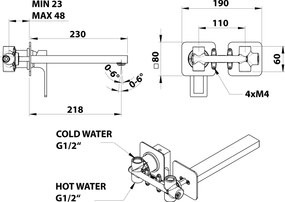 Sapho Forata umyvadlová baterie podomítková černá FT118/15