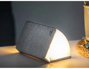 Šedá LED stolní lampa s textilním stínidlem (výška 2,5 cm) Booklight – Gingko