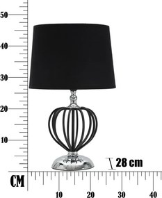 Stolní lampa Darky Silver 44,5 cm černo-stříbrná