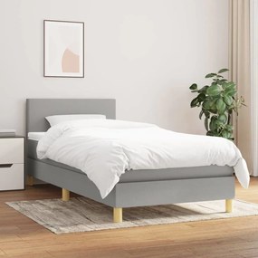 vidaXL Box spring postel s matrací 80 x 200 cm textil [3140415] Barva: světle šedá