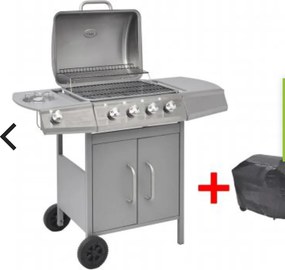 Plynový gril BBQ 4+1 černostříbrný