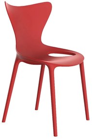OnaDnes -20% VONDOM Červená plastová jídelní židle LOVE
