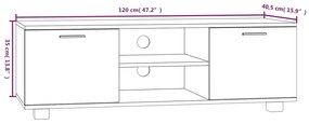 TV skříňka bílá 120x40,5x35 cm kompozitní dřevo