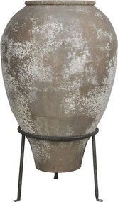Béžový antik květináč s podstavcem Chic Antique – Ø 49*85 cm