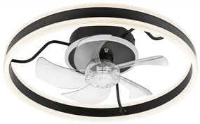 LED Stropní svítidlo s ventilátorem APOLLO LED/38W/230V černá + DO