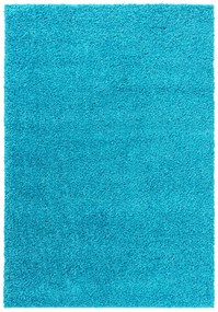 Kusový koberec shaggy TOKYO 6365A Jednobarevný modrý Rozměr: 90x200 cm
