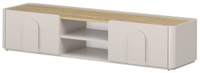 TV stolek Amilio 170 cm - kašmírová / dub olejovaný / kašmírové úchytky
