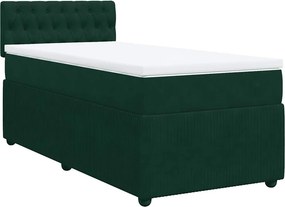 Box spring postel s matrací tmavě zelená 80 x 200 cm samet 3289899