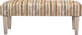 Dlouhá lavička 100x40cm barva béžová látka pletený vzor, vzorované