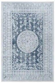 koberec AKRYL VALENCIA 2328 ORNAMENT modrý / slonová kost velikost 80x150 cm | krásné koberce cz