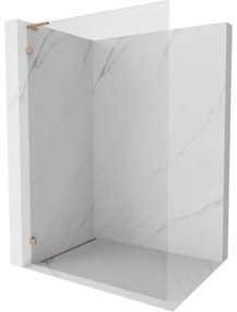 Mexen Lunar L sprchová stěna Walk-in levá 110 x 200 cm, transparentní 8 mm, kartáčovaná měď - 830L-110-000-65-00-L