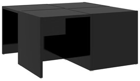 vidaXL Konferenční stolky 4 ks černé lesklé 33x33x33 cm dřevotříska
