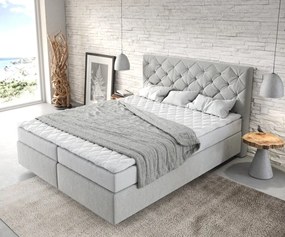 Boxspring postel Dream-Great 160x200 cm mikrovlákno stříbrně šedá